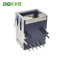 China DGKYD Gigabit Integrated Filter RJ45 Connector 10PIN PBT Black Shielded Through Hole for sale