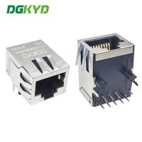 China DGKYD Gigabit Integrated Filter RJ45 Connector 10PIN PBT Black Shielded Through Hole for sale