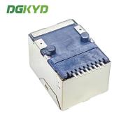 China KRJ-SM017NL Shielded CAT5 Network Jack with Internal Transformer - 21.3mm Length, 8-Port SMD Connector for sale