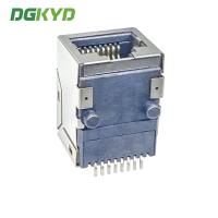 China KRJ-SM017NL Shielded CAT5 Network Jack with Internal Transformer - 21.3mm Length, 8-Port SMD Connector for sale