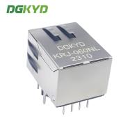 China 8-Pin 10/100 BASE-T RJ45 Connector with Transformer - 0.35mm Gold Pin & 4.06mm LED Distance for sale