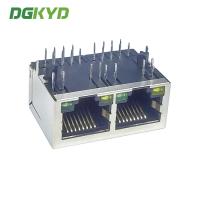 China DGKYD RJ45 1x2 8P8C 100M Integrated Filter Connector with Yellow Green LED for sale
