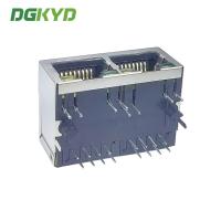China DGKYD RJ45 1x2 8P8C 100M Integrated Filter Connector with Yellow Green LED for sale