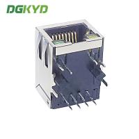 China Network Port 1x1 Tab Down RJ45 Jack Module with LAN Transformer 100Base - 8 Contacts, -40°C to +85°C Operating Range for sale