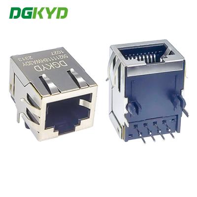 China DGKYD 90 Degree RJ45 Connector 10P8C Without LED Shielded 1CT1CT 100 Ohm for sale