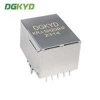 China KRJ-SH204HF Shielded Cat6 RJ45 Modular Jack with Internal Magnetics - 1000 BASE-T Single Port 8-Position for sale