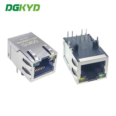 China KRJ-099DNL Integrated Magnetics RJ45 Connector Single Port 25.4mm with Transformer for 10/100/1000 BASE-T Networks for sale
