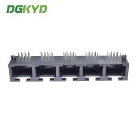 China DGKYD53241588IWA1DY1052 RJ45 1x5 Multi-Port Network Connector - 8P8C Black Plastic -40℃ to 85℃ Temperature Range for sale
