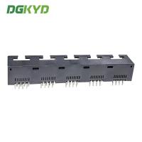 China DGKYD53241588IWA1DY1052 RJ45 1x5 Multi-Port Network Connector - 8P8C Black Plastic -40℃ to 85℃ Temperature Range for sale