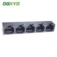China DGKYD53241588IWA1DY1052 RJ45 1x5 Multi-Port Network Connector - 8P8C Black Plastic -40℃ to 85℃ Temperature Range for sale