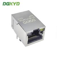 China DGKYD RJ45 Tab Up Ethernet Jack PoE++ with Internal Magnetics 10 Pins 1000BASE-T for sale
