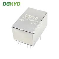 China DGKYD RJ45 Tab Up Ethernet Jack PoE++ with Internal Magnetics 10 Pins 1000BASE-T for sale