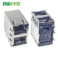 China DGKYD59212188HWA1DY1CD022 RJ45 Dual Port Shielded Socket with 8 Positions and -40℃ to 85℃ Operating Temperature for sale