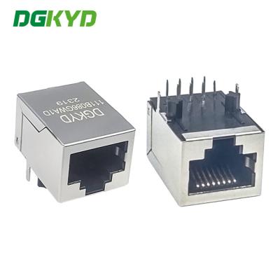 China DGKYD111B086GWA1D CAT5 RJ45 Modular Jack with EMI Fingers - 8 Contacts, -40°C to +85°C Temperature Range for sale