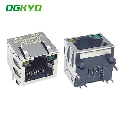 China DGKYD561188DB1A1DY128 Without Filter 8P8C Shielded Connector With Light Network Port Socket for sale