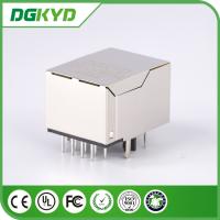 China Side Entry Single Port 10/100BASE-T RJ45 Connector with 6μ Gold Plating and Metal Shield - Right Angle PCB Mount for sale