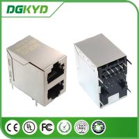 China 2x1 Stacked Dual Port RJ45 Connector 10P8C Gigabit Ethernet 1.5A 125VAC for sale