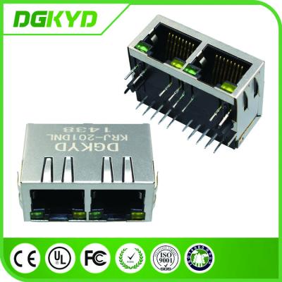 China PCMCIA Net Card 2 Port RJ45 Connector KRJ-201DNL with Magnetics, 21.5mm Length, -40℃ to +85℃ Operating Range for sale