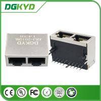 China KRJ-201QNL 1000Base-TX RJ45 2-Port Network Connector with Internal Transformer 21.3mm Length for sale