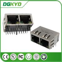 China KRJ201QGYNL 2-Port RJ45 Jack Combo with Integrated Magnetics - 10/100/1000BASE-TX, 21.3mm Length, 1500Vrms Isolation for sale