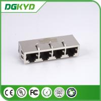 China KRJ-401QWNL 10P8C Shielded 4-Port Gigabit Ethernet RJ45 Connector with 21.3mm Length and 350μH OCL for sale