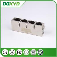 China KRJ-401QWNL 10P8C Shielded 4-Port Gigabit Ethernet RJ45 Connector with 21.3mm Length and 350μH OCL for sale
