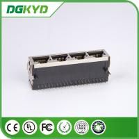 China KRJ-401QWNL 10P8C Shielded 4-Port Gigabit Ethernet RJ45 Connector with 21.3mm Length and 350μH OCL for sale