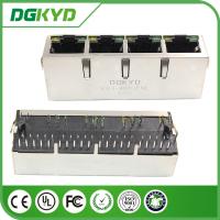 China KRJ-401QENL 4-Port Gigabit Ethernet RJ45 Connector with LED - 10/100/1000 BASE-T, 1500V Isolation for sale