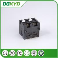 China 2×2 Multi Port Ethernet Stacked RJ45 Modular Jack KRJ-5921S8P8C22NL - 28.2mm Length, 600 Mating Cycles, RoHS Compliant for sale