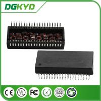 China KH4001SR SMT Quad Port Ethernet Transformer Module 10/100 BASE-TX with 40 Pins and 8 Core Pairs for sale