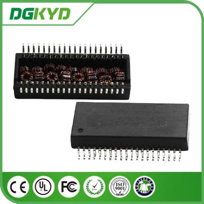 China KH4001SR SMT Quad Port Ethernet Transformer Module 10/100 BASE-TX with 40 Pins and 8 Core Pairs for sale
