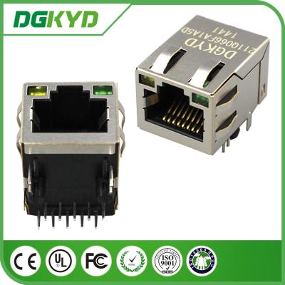 China DGKYD211Q066FA1A5 1000M Industrial RJ45 Connector with LED Indicators, 21.5mm Length, -40°C to 85°C Operating Range for sale