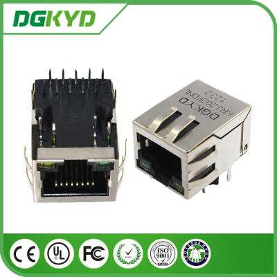 China Single Port 1000BASE RJ45 10-Pin Connector with LED Indicators - 21.3mm Length, -40℃ to +85℃ Operating Range for sale