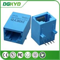 China Blue RJ45 LAN Jack with Transformer 10/100Base-Tx Single Port 20.6mm Tab-Down for sale