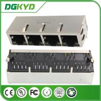 China KRJ-401ANL 4-Port RJ45 LAN Jack with Magnetics - 10/100BASE-TX, 21.3mm Length, 1500V Isolation for sale
