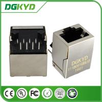 China Ethernet Cat6 RJ45 Shielded Female Jack Connector with Vertical Magnetics 1:1.414 - 21.3mm Length, 1500Vrms Isolation for sale