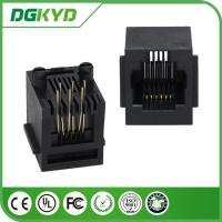 China PBT Black 6P6C 180 Degree RJ11 Modular Jack with 15.88mm Size and 600 Cycle Durability for sale