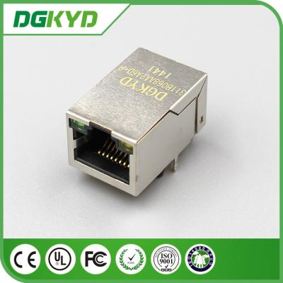 China 25.4mm 100M 1x1 Tab Up RJ45 Ethernet Connector with PoE - 8-Port Shielded Network Cable Plug for sale
