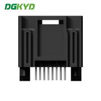 China 8P8C RJ45 90 Degree Side Entry Connector - 8 Position Gold Plated Contacts for PCB Mounting for sale