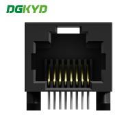 China 8P8C RJ45 90 Degree Side Entry Connector - 8 Position Gold Plated Contacts for PCB Mounting for sale