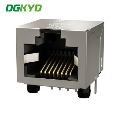 China DGKYD Single Port RJ45 Socket Black Copper Shell 8P8C PBT 10/100/1000BASE-T for sale