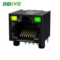 China Black RJ45 Modular Jack Connector 8-Position 1x1 Port with LED Indicators -40℃ to 85℃ Operating Temperature for sale