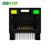 China Black RJ45 Modular Jack Connector 8-Position 1x1 Port with LED Indicators -40℃ to 85℃ Operating Temperature for sale