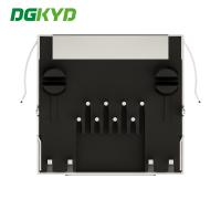 China Single Port RJ45 Jack 8P8C Shielded with LED 10/100/1000BASE-T DGKYD561188DB1A1DY1 for sale