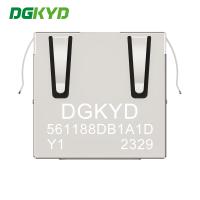 China Single Port RJ45 Jack 8P8C Shielded with LED 10/100/1000BASE-T DGKYD561188DB1A1DY1 for sale