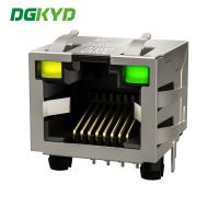 China Single Port RJ45 Jack 8P8C Shielded with LED 10/100/1000BASE-T DGKYD561188DB1A1DY1 for sale