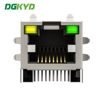 China Single Port RJ45 Jack 8P8C Shielded with LED 10/100/1000BASE-T DGKYD561188DB1A1DY1 for sale
