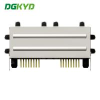 China Tab UP Ganged Double Port RJ45 Keystone Connector Cat5e 8P8C 1000BASE-T Magnetic Jack for sale