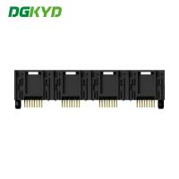 China Cat5e RJ45 Modular Jack 4 Ports 8P8C 1.02mm Pin Pitch PCB Female Connector DIP for sale