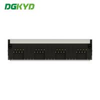 China RJ45 Cat6 Panel Interface Connector 1x4 Ports PCB Jack Ethernet Female 8P8C Shielded for sale